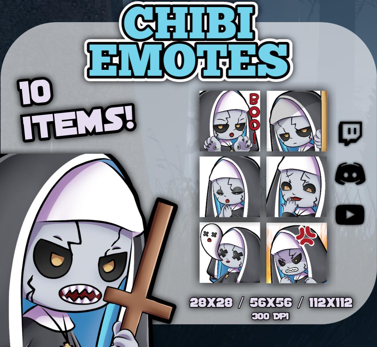 10 Nun Emotes the Nun Conjuring Emotes Horror Emotes Twitch & Discord ...