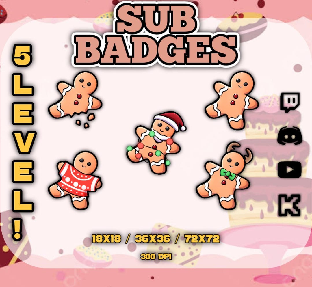 Cookie Sub Badges/ Twitch Cookie Sub Badges/emotes/stickers/badges - Etsy