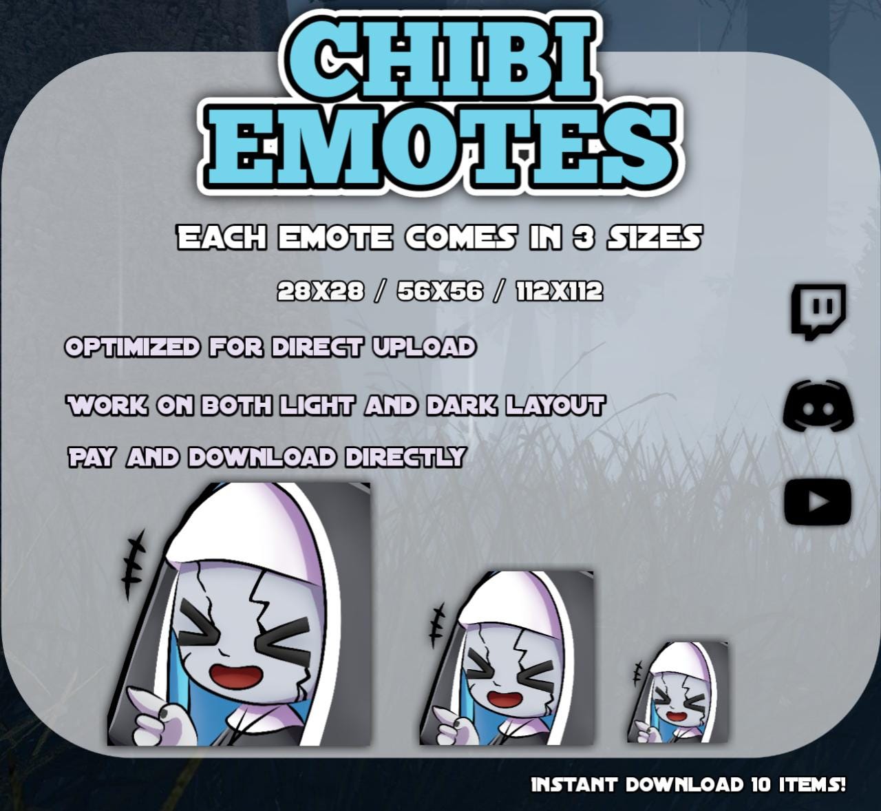 10 Nun Emotes the Nun Conjuring Emotes Horror Emotes Twitch & Discord ...