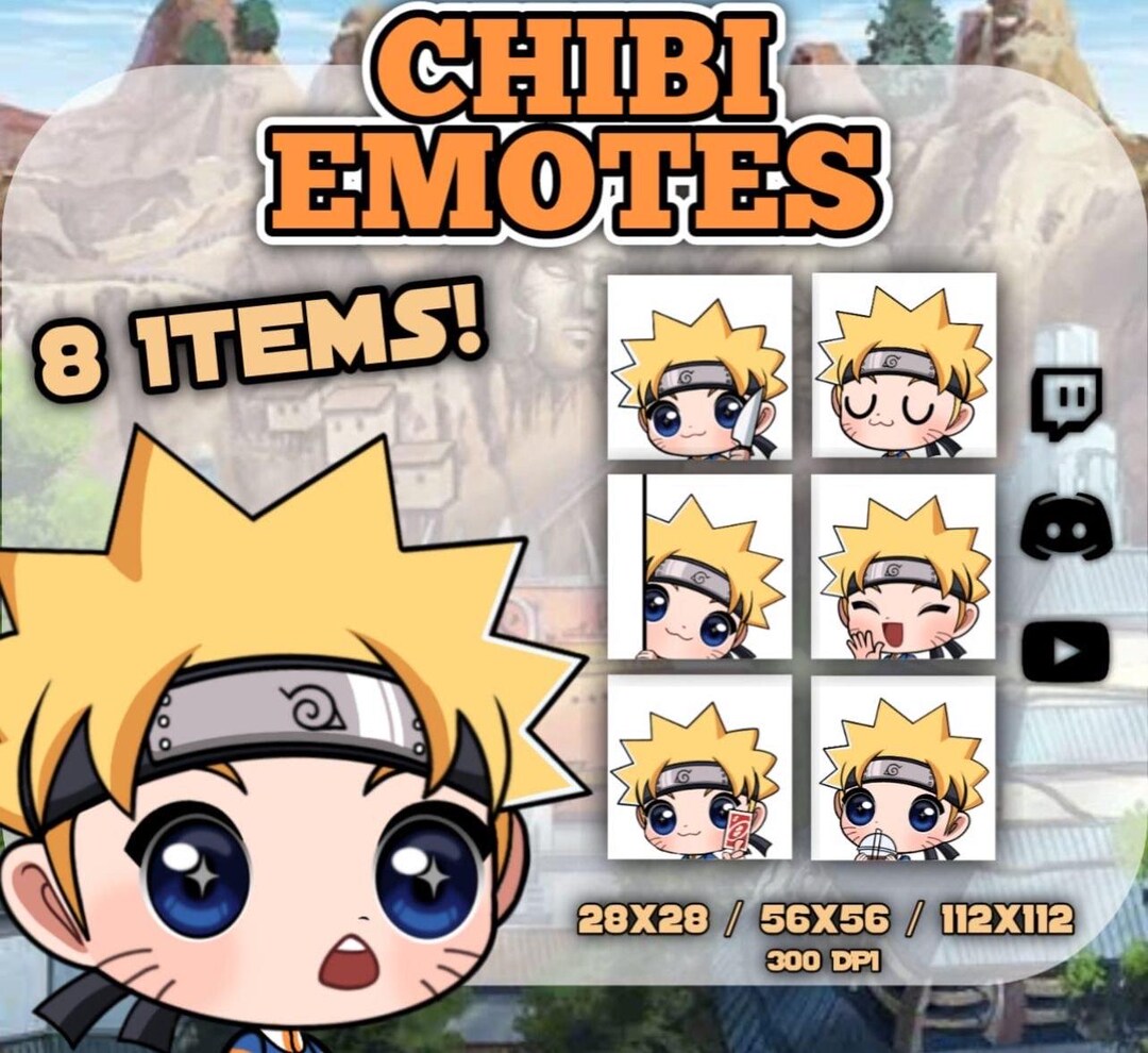Naruto Emotes Pack – 8 Twitch Emotes for Streamers | Anime Emotes for ...