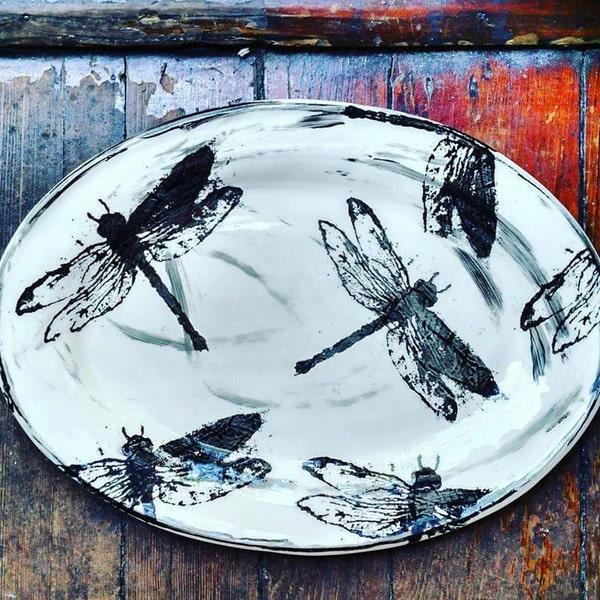 Dragonfly Platter - Etsy
