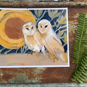 Copper Moon Barn Owl Print Archival Print 8X10 Inches - Etsy