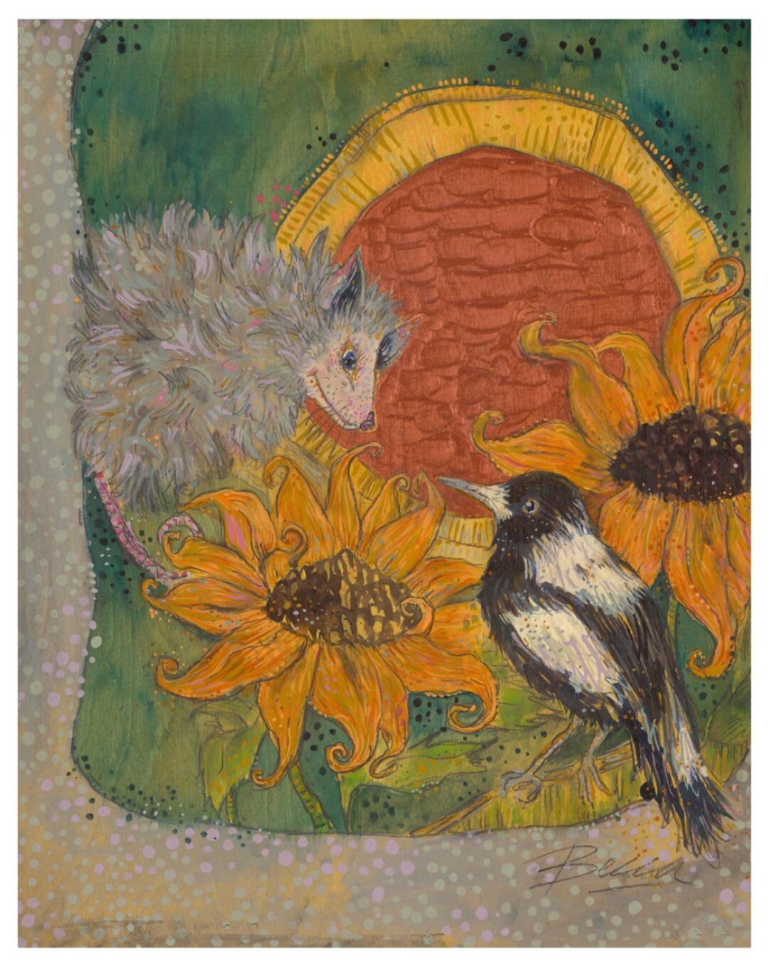 Possum Magpie Whispers Copper Moon Print - Various Sizes - Etsy