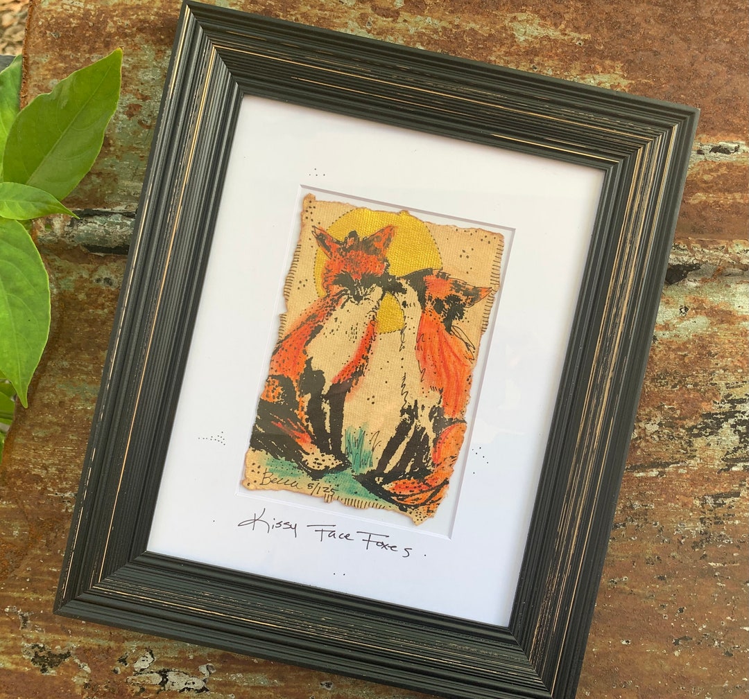 Kissy Face Foxes - Original Print & Painting - Etsy