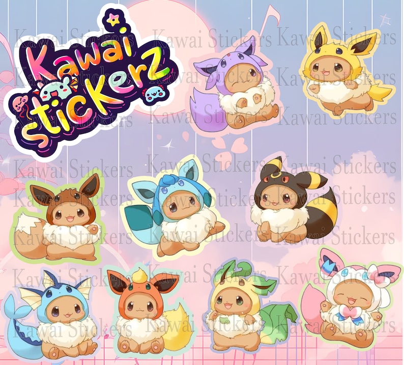 Pokemon Eeveelution Pancho EEVEE Eevee Sylveon Jolteon Espeon Glaceon ...