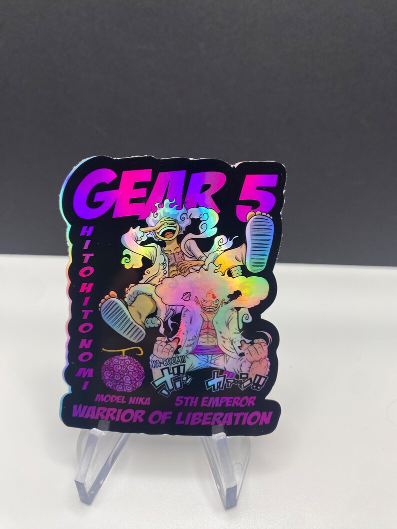 Anime LUFFY Gear 5 Sticker Holographic - Etsy