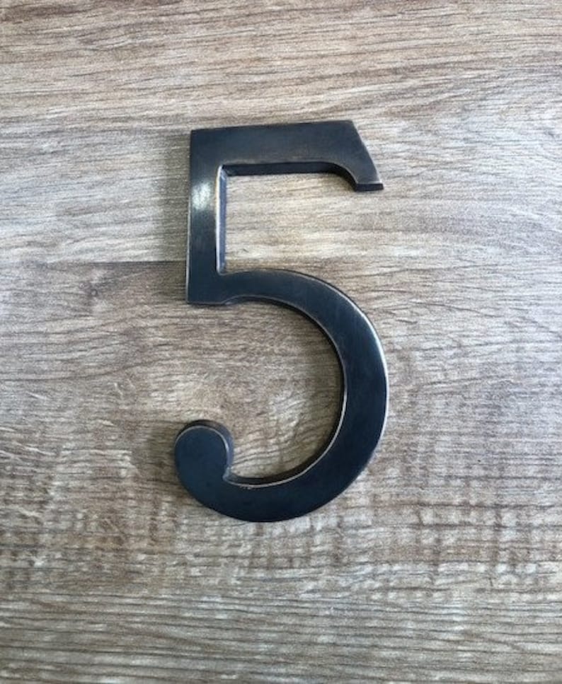 Large Antique Brass House Numbers 150mm/6", Unlacquered and Aged, Solid ...