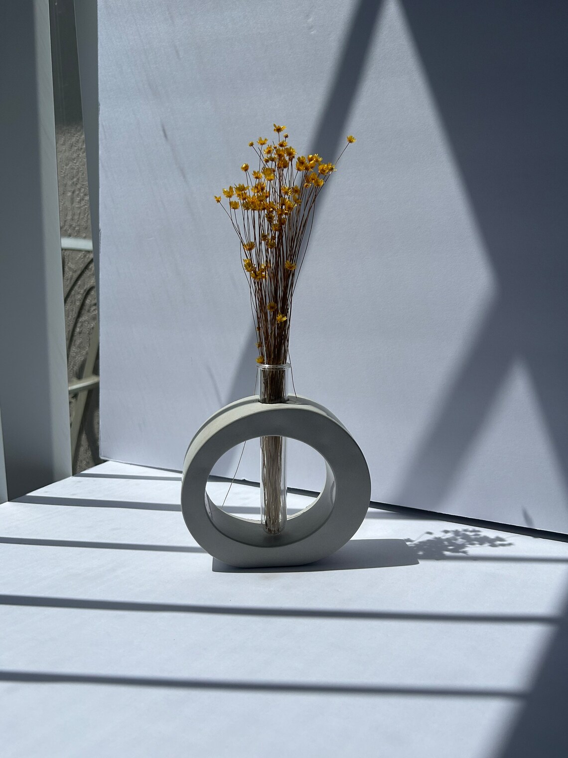 Concrete Test Tube Vase, Table Centerpiece, Jesmonite Planter, New Home ...