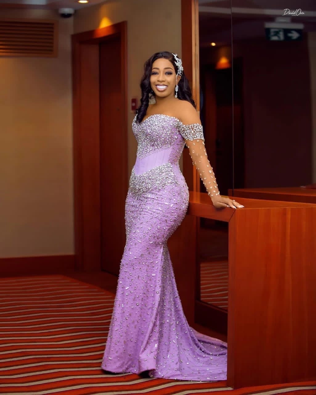 Lilac Purple Rhinestones Beaded Dinner Wear, Prom Dresses, Wedding ...