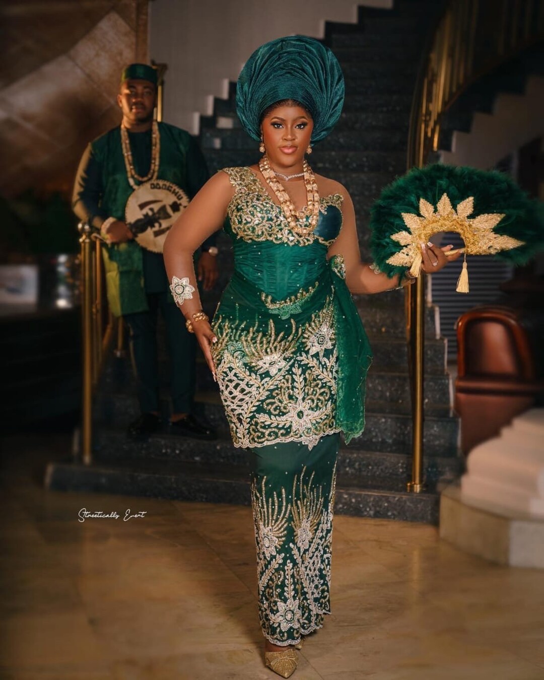 Emerald Green Igbo Bridal Traditional Wedding George Dress, Luxurious ...