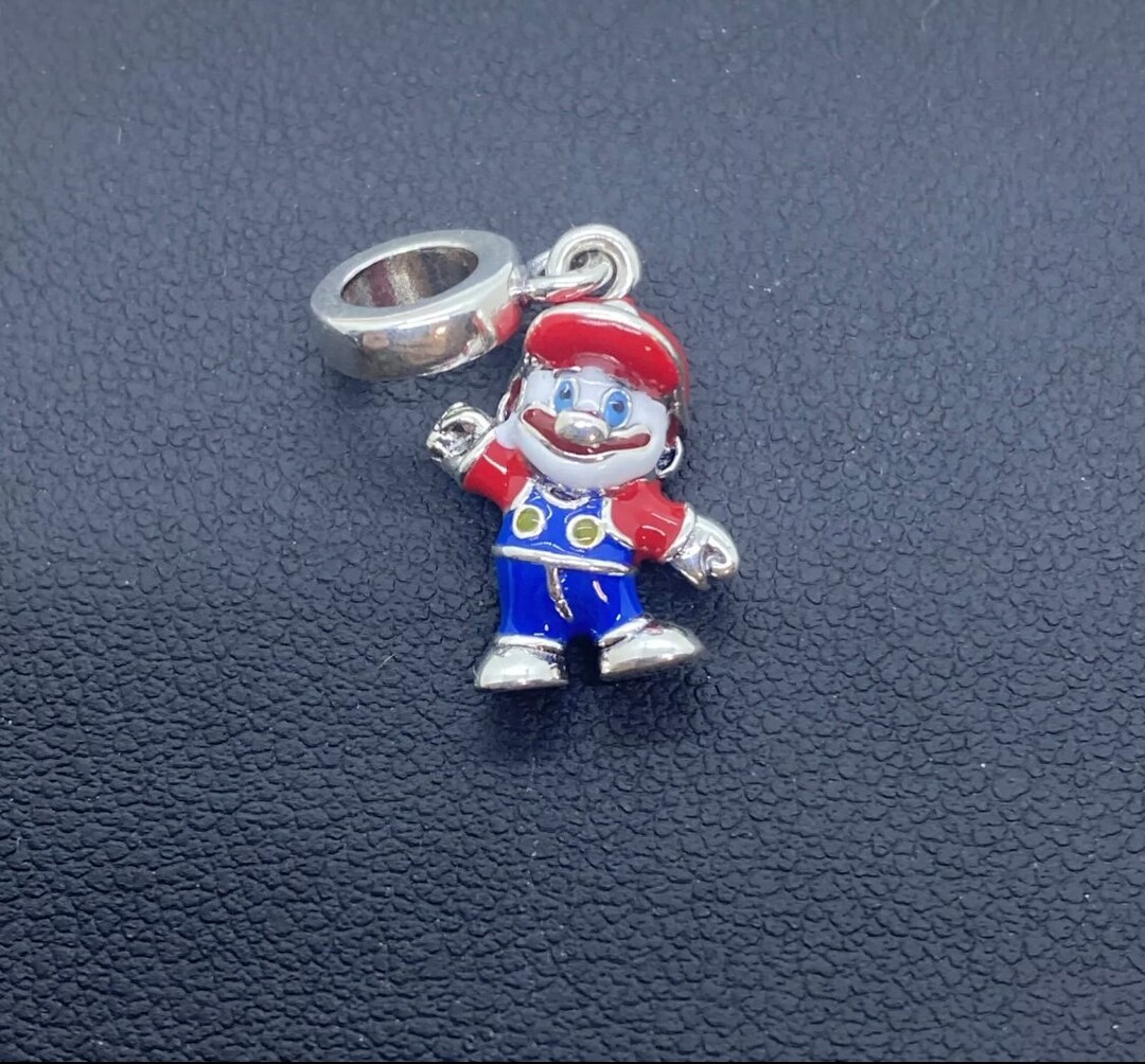 S925 Sterling Silver Super Mario Dangle Charm for Jewelry Bracelet ...