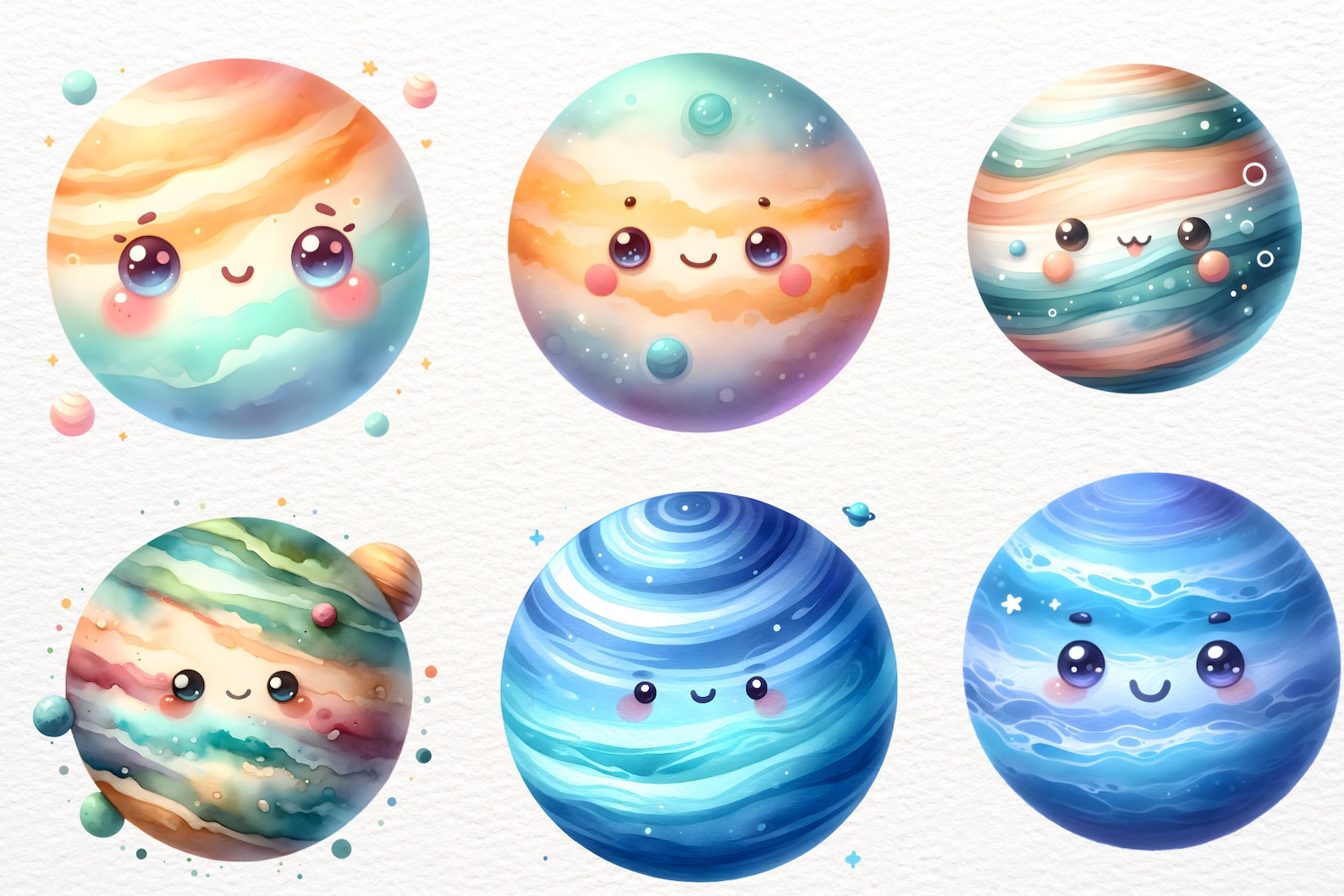 Space Object Clipart, Cute Planets Clipart, Outer Space Clipart Set ...