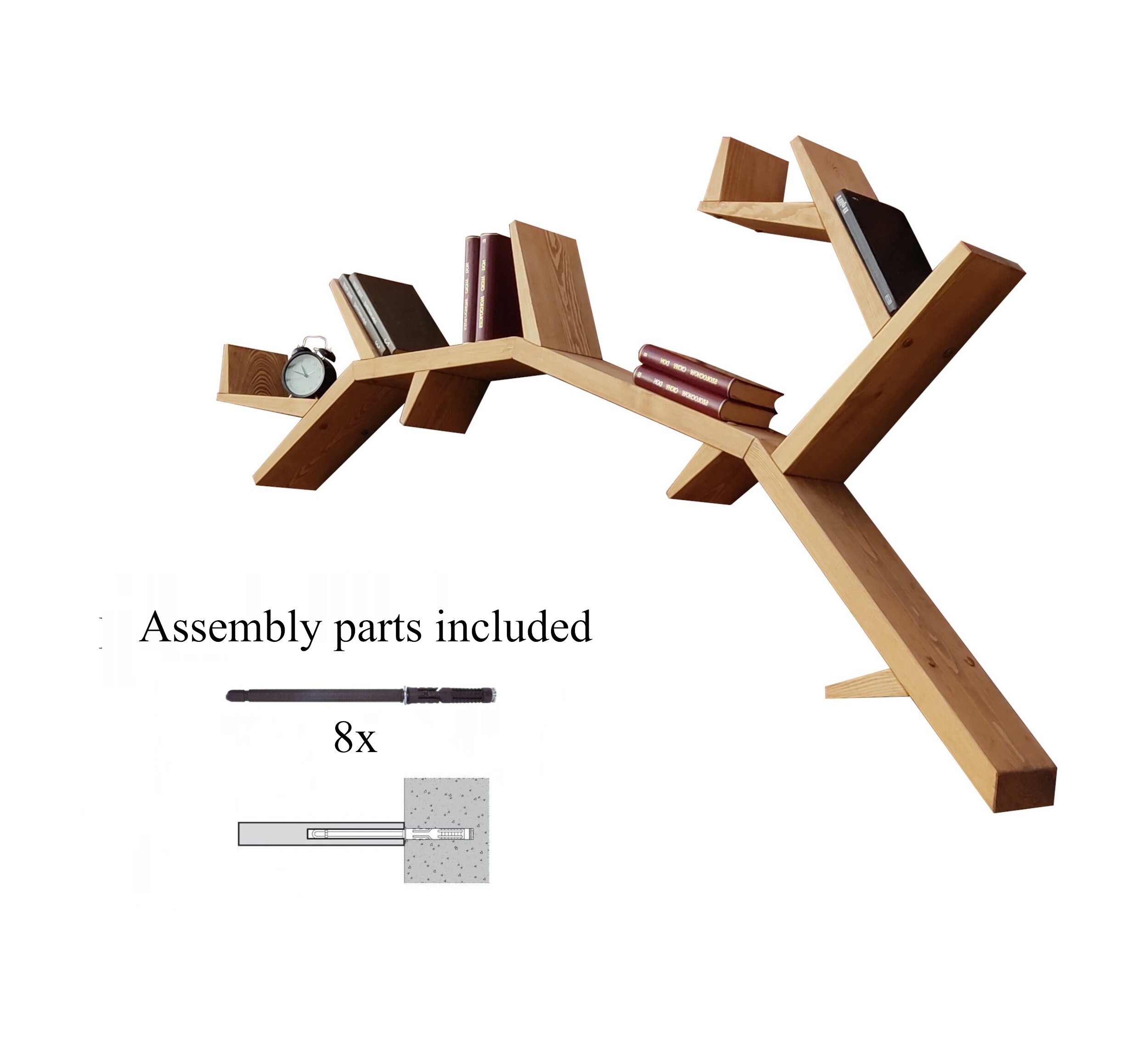 Tree Branch Bookshelf, Floating Bookshelves, Handmade Furniture, Book ...