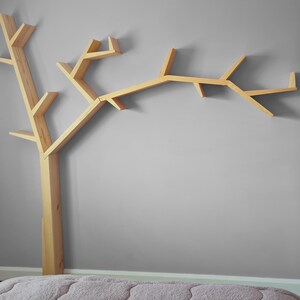 Handmade Pine Wood Tree Branch Bookshelf, Natural Wood, Kids Bookshelf ...