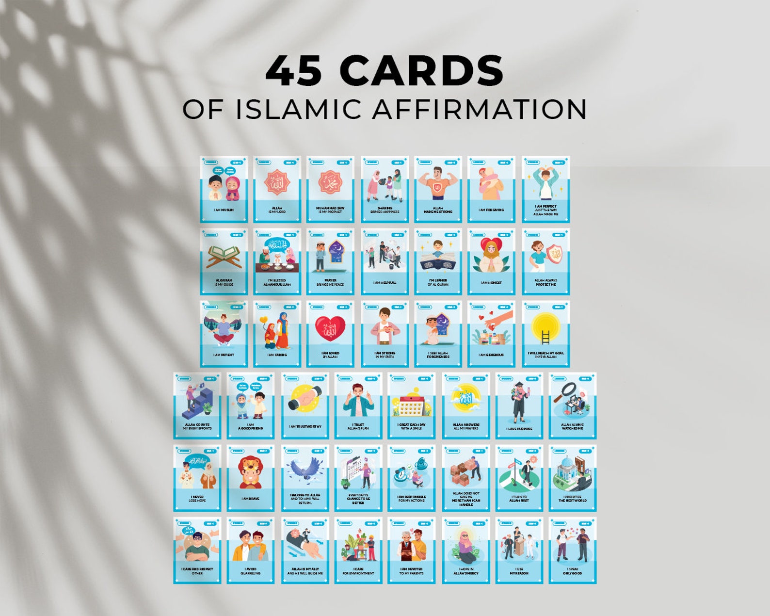Islamic Affirmation Flashcards / Game Card With Free Board Game, Kids ...
