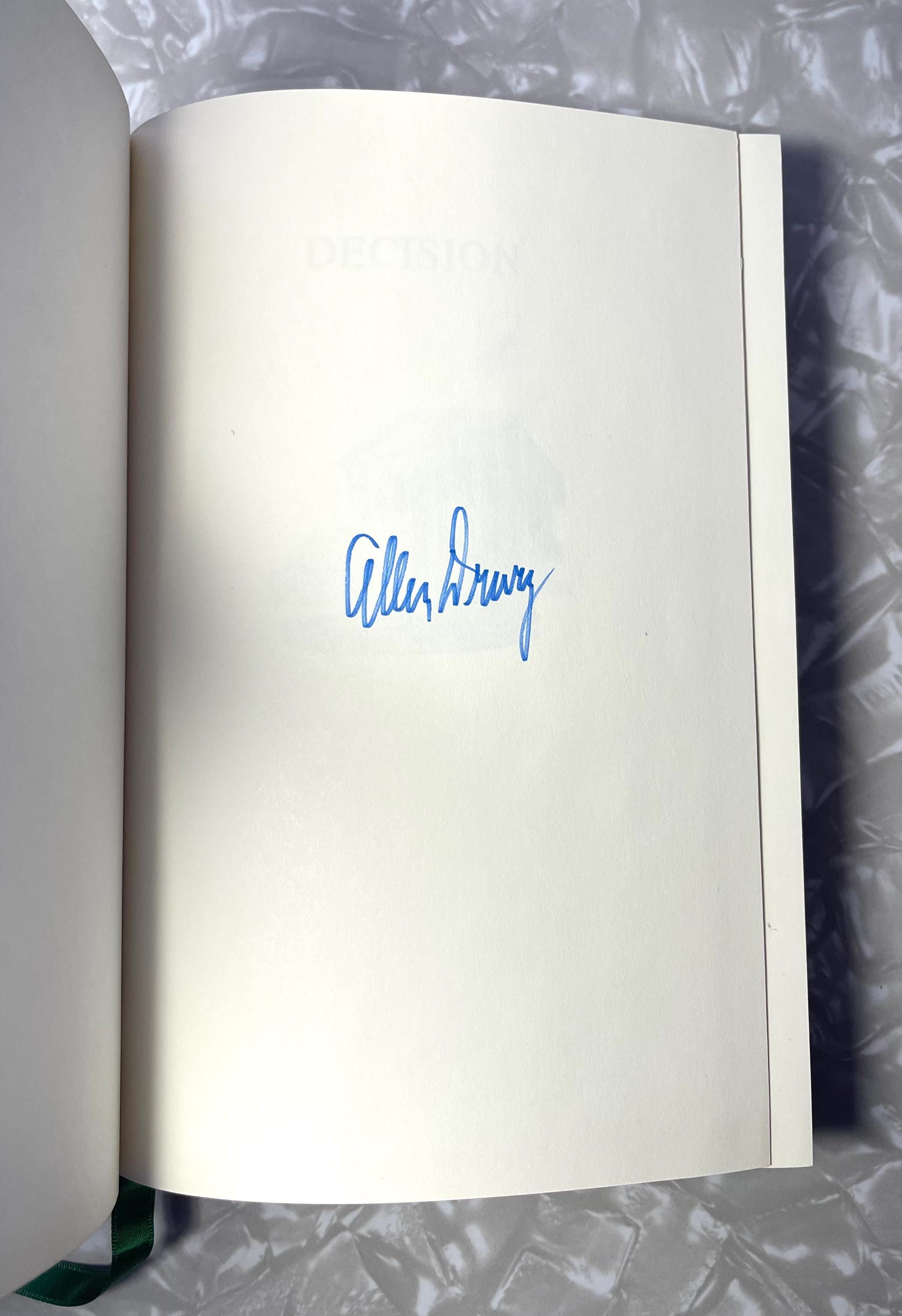 Signed First Edition Book "decision" by Allen Drury Franklin Library ...