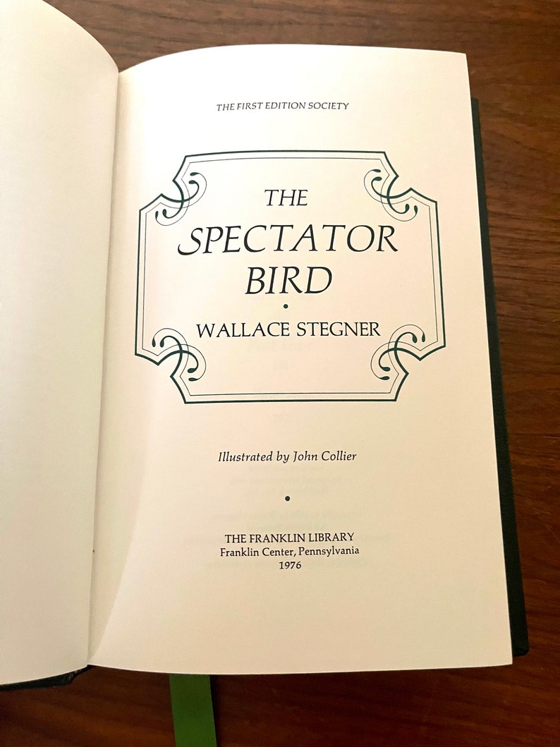 The Spectator Bird by Wallace Stegner Vintage Hardcover Leather Book ...