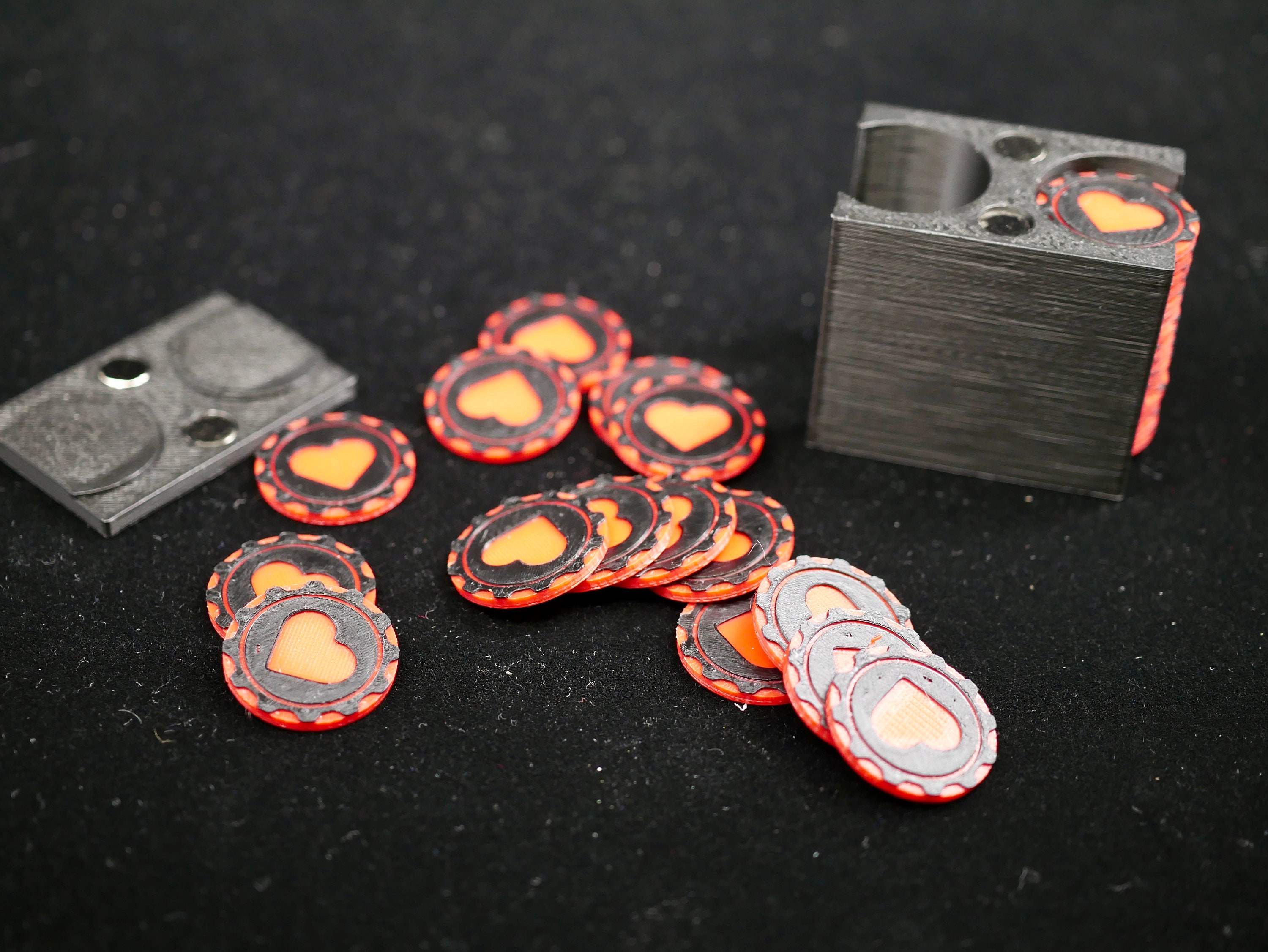 Premium Heart Tokens Set of 30 With Magnetic Storage Replacement Board ...