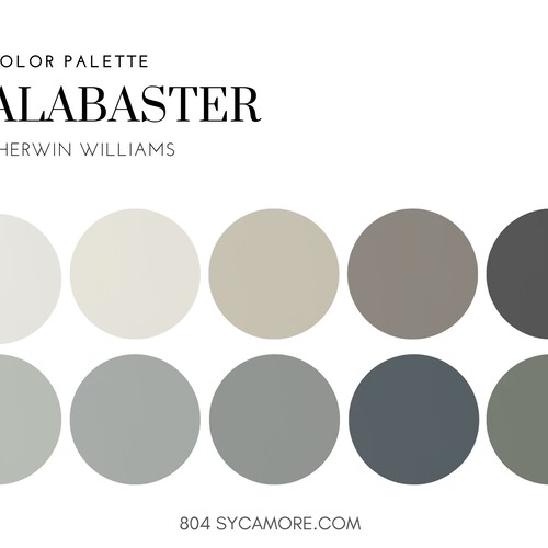 Alabaster Home Color Palette Sherwin Williams Interior Paint - Etsy