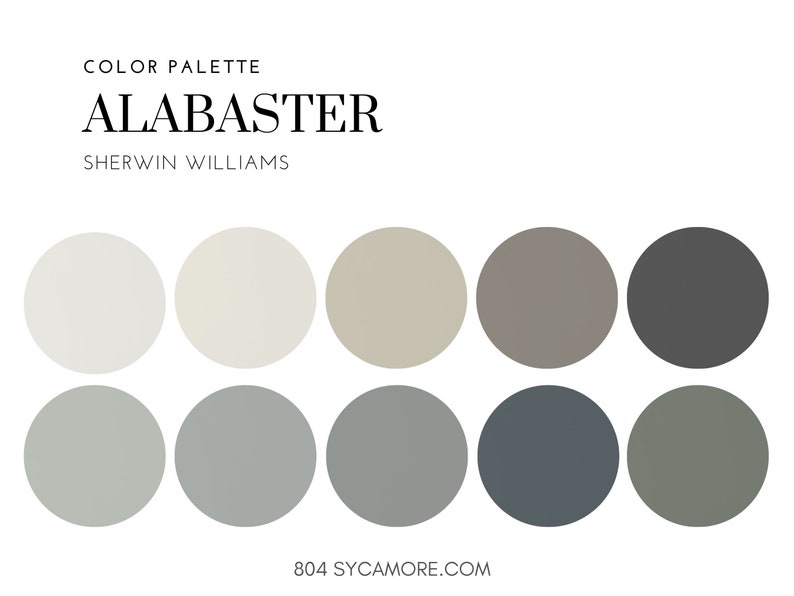 Alabaster Home Color Palette Sherwin Williams Interior Paint - Etsy