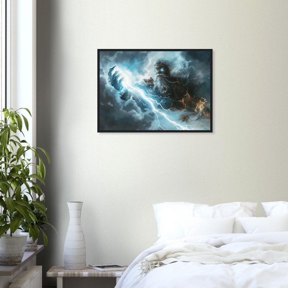 Zeus and the Creation of Lightning, Steampunk Zeus, 50x70cm Premium ...