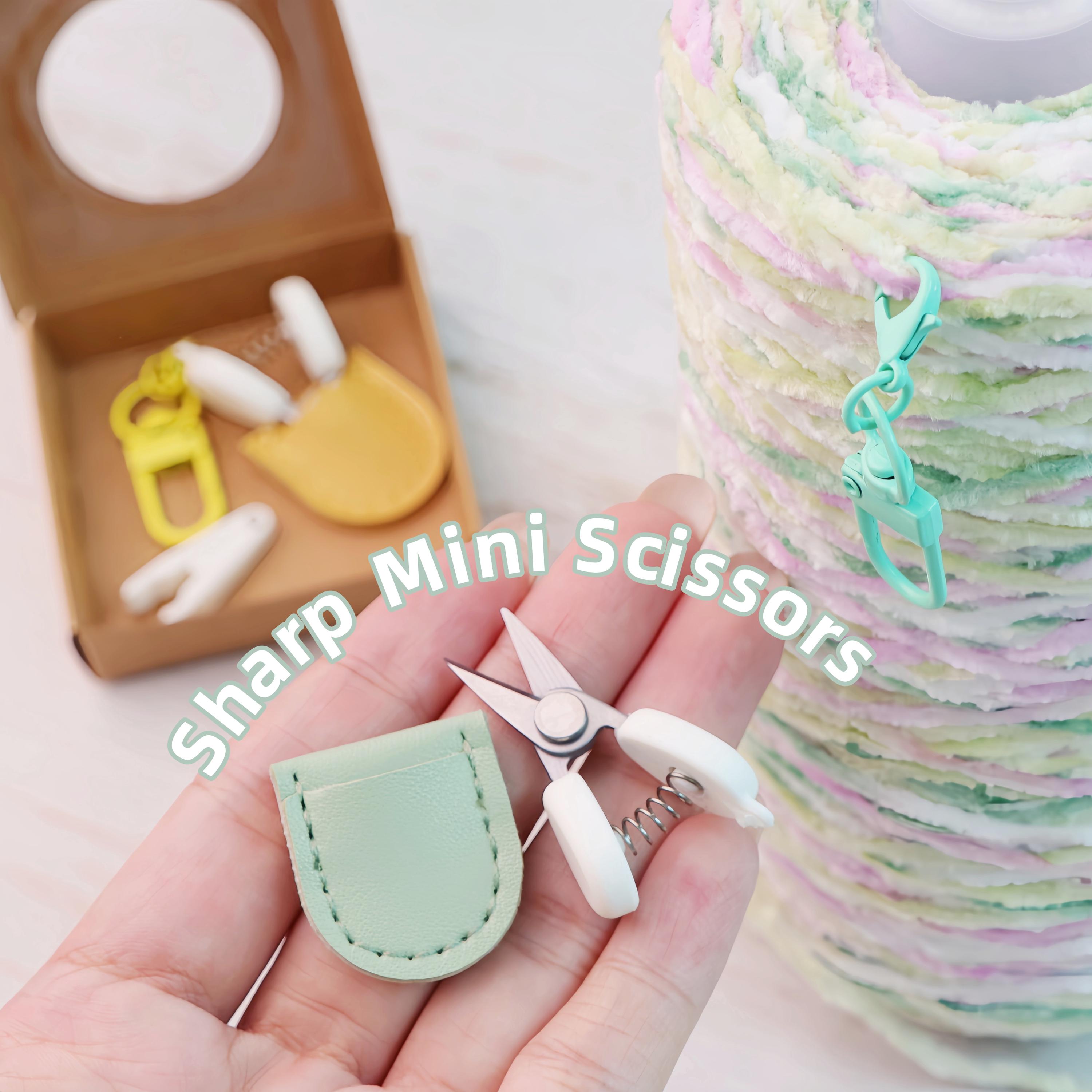 Mini Scissors With Leather Sheath – Travel Thread Cutter for Knitting ...