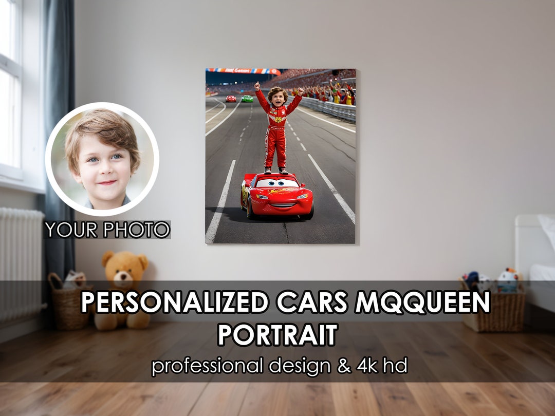 Personalized Mcqueen Portrait,custom Face Swap Portrait,custom Cars ...