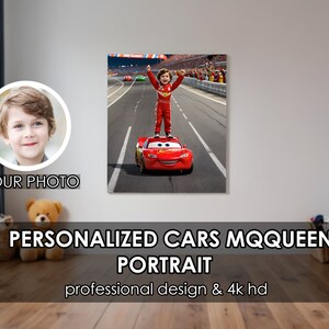 Personalized Mcqueen Portrait,custom Face Swap Portrait,custom Cars ...