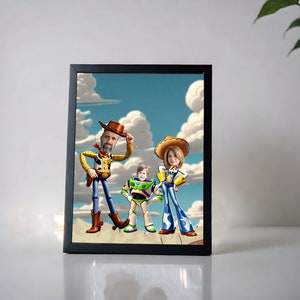 Personalized Family Toy Story Cartoon Portrait, Mother , Father and Son ...