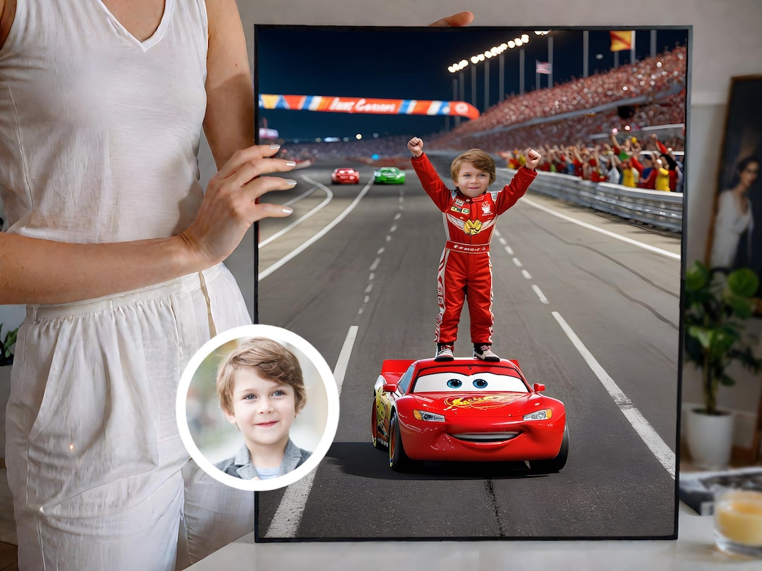 Personalized Cars Mcqueen Portrait: Custom Face Swap Gift - Etsy