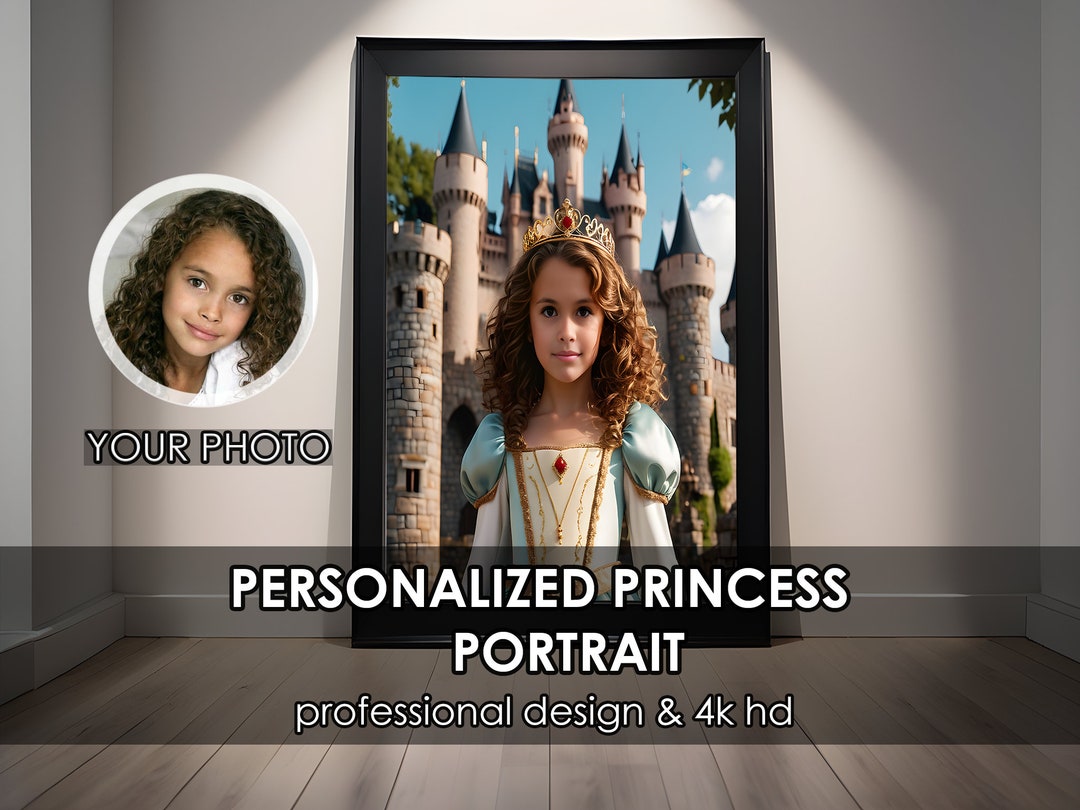 Girl Royal Princess Portrait, Personalized Princess Portrait, Child ...