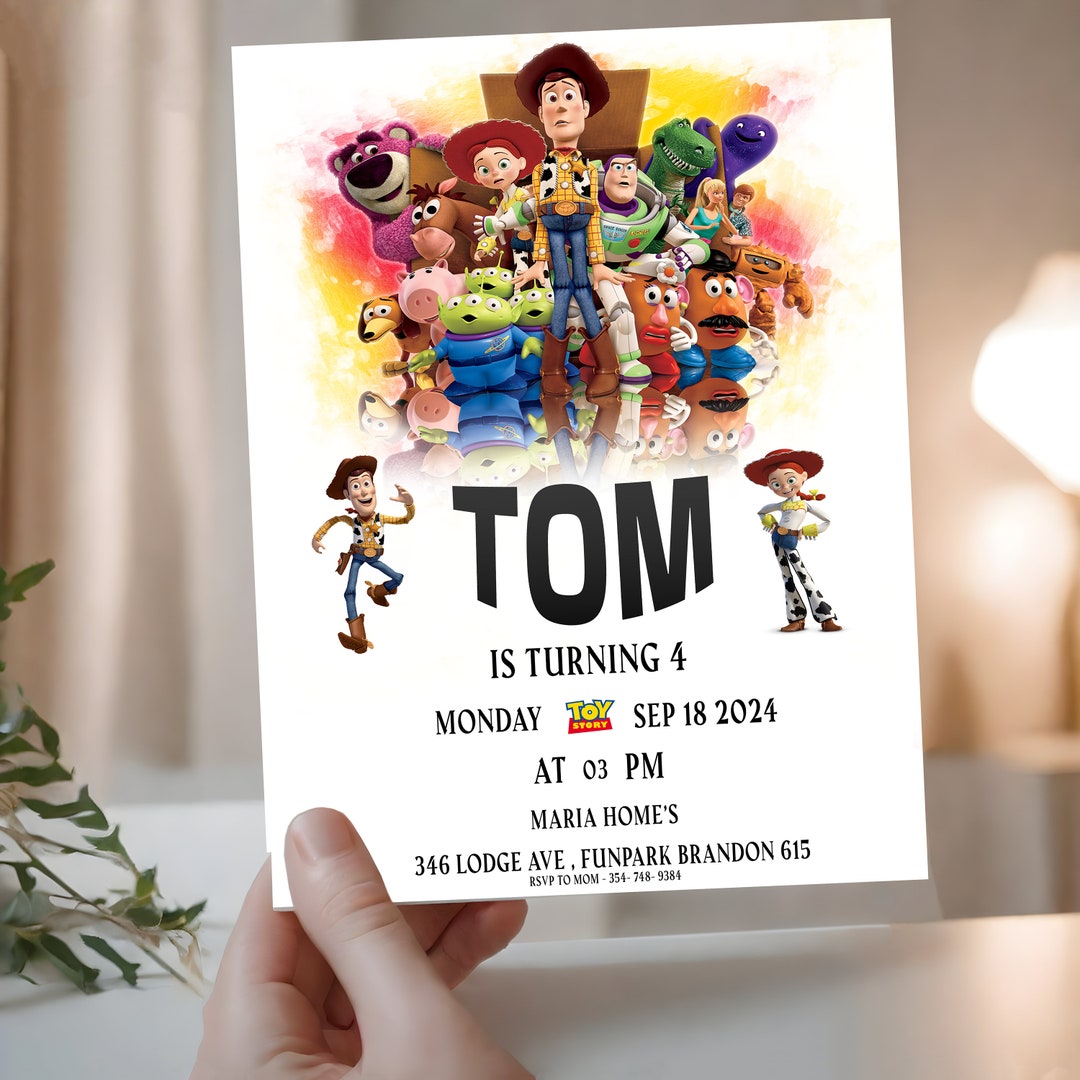 Custom Toy Story Kids Birthday Invitation, Digital Party Invite ...
