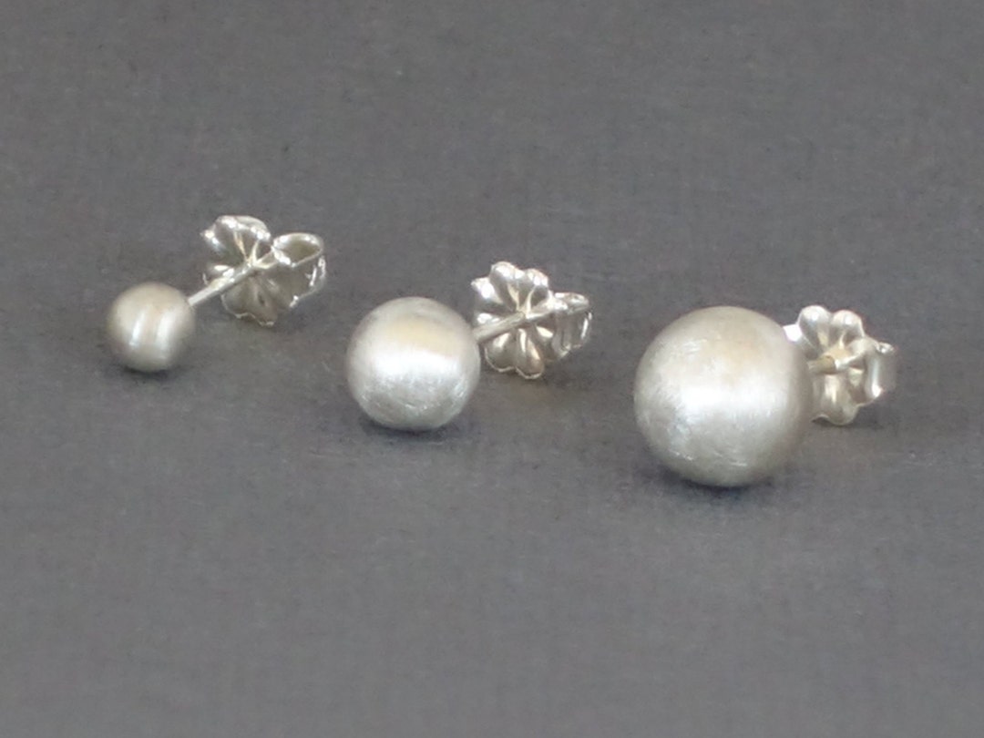 Sterling Silver Studs, Textured Silver Studs, Silver Post Earrings ...