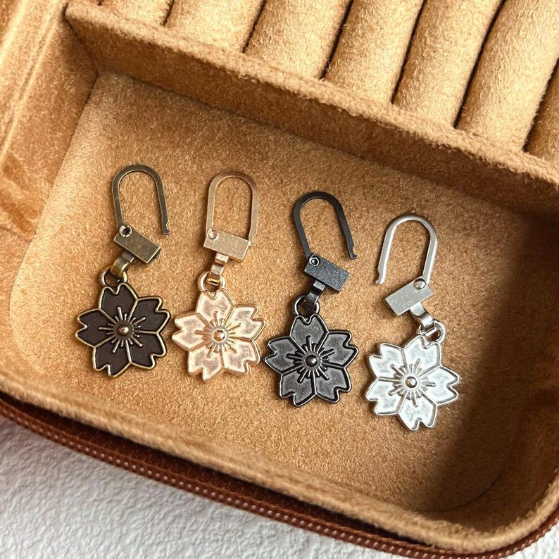 Metal Cherry Blossom Zipper Pull Flower Zipper Puller, Zip Puller Tap ...