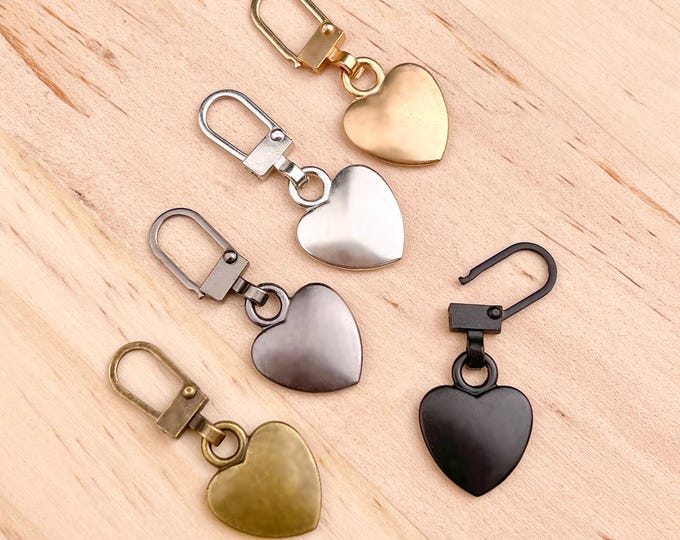 Zipper Pull Replacement - Heart Zipper Puller, Zip Puller Tap Slider ...