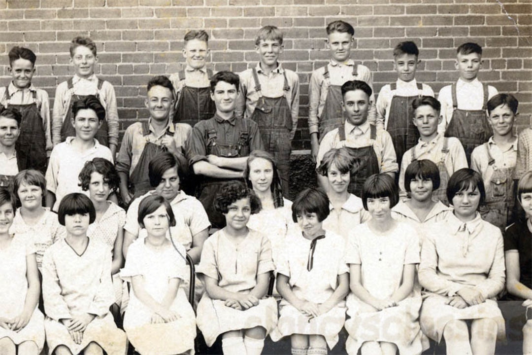 Vintage Photo 1930 Ayers Photo Farmer Teenagers High School Bib Overall ...