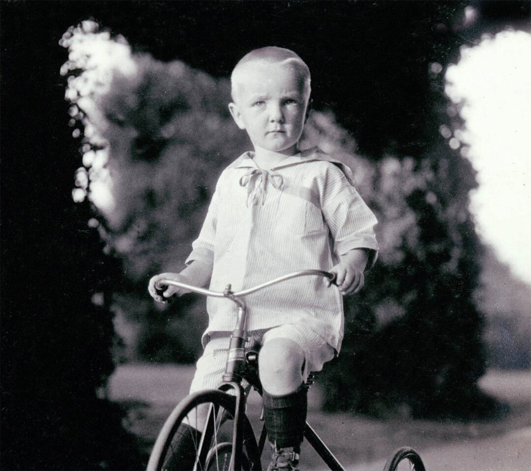Vintage Photo Print Little David Rides Old Fashioned Tricycle Fine Art ...