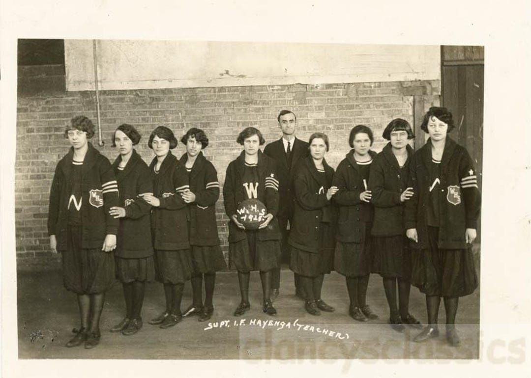 Vintage Photo 1925 White South Dakota High School Basketball Team ...