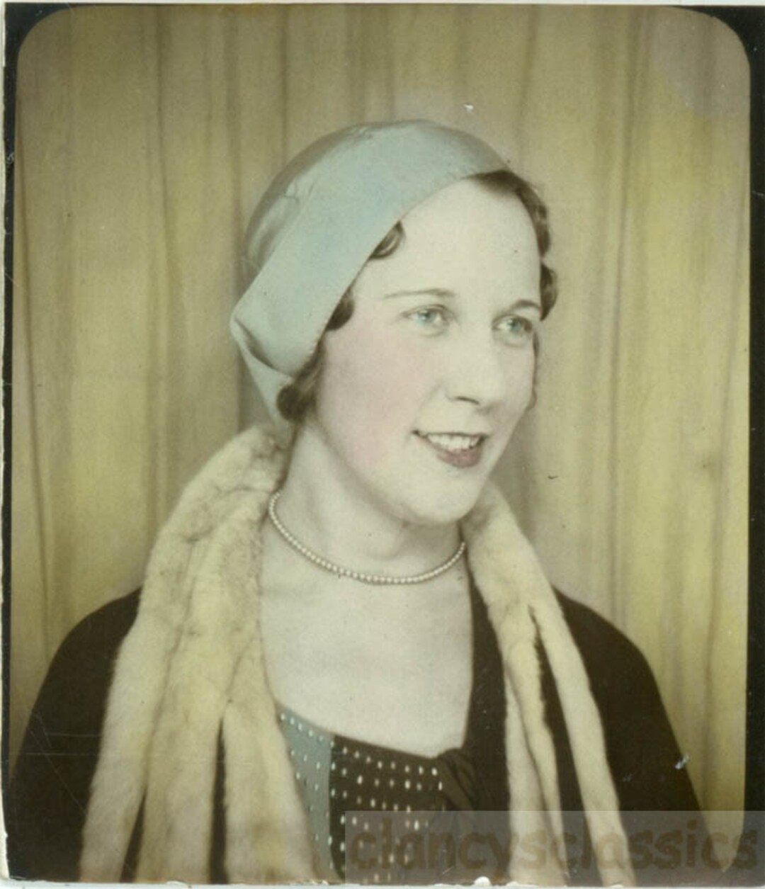 Vintage Snapshot 1930 Woman Flapper Era Hand Colored Beautiful Photo ...
