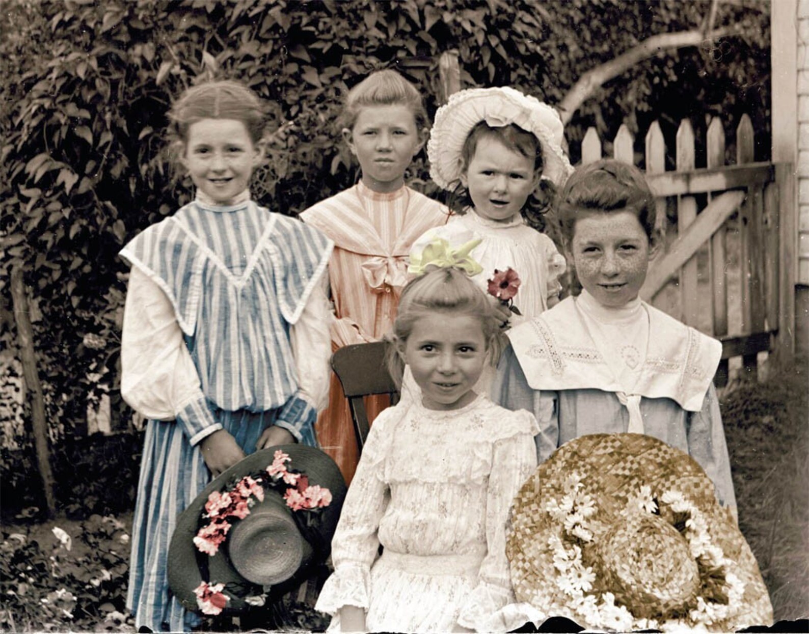 Girls of Springtime Tinted Vintage Photo Print | Etsy