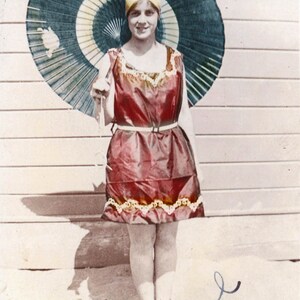 Carol With Her Parasol Tinted Photographic Print Summer Bathing Beauty ...