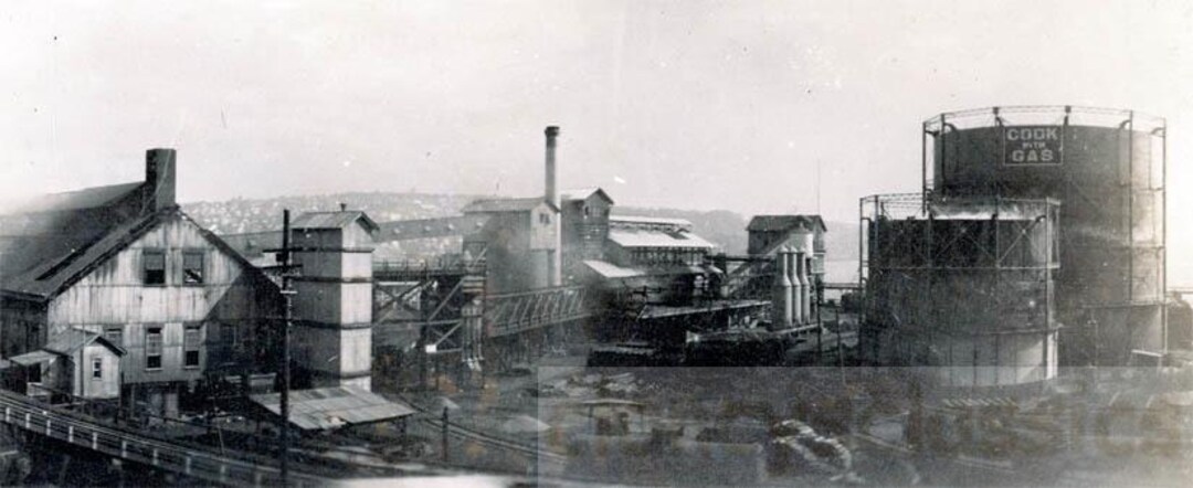 Vintage Postcard 1914 Panorama Seattle Gas Light Lake Station Gas ...