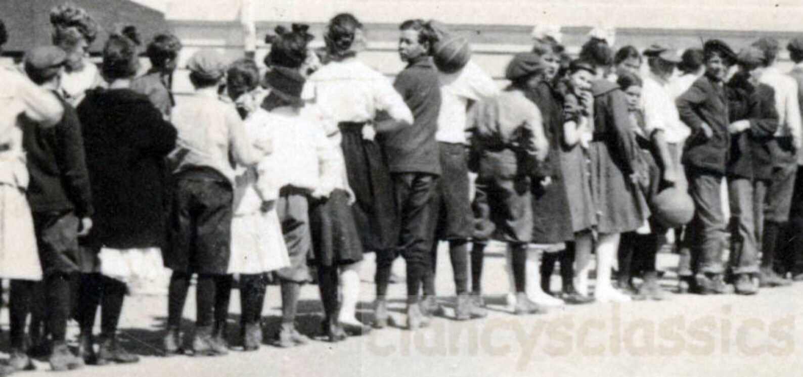 Vintage Photo 1914 School Children Line up After Recess on Playground ...