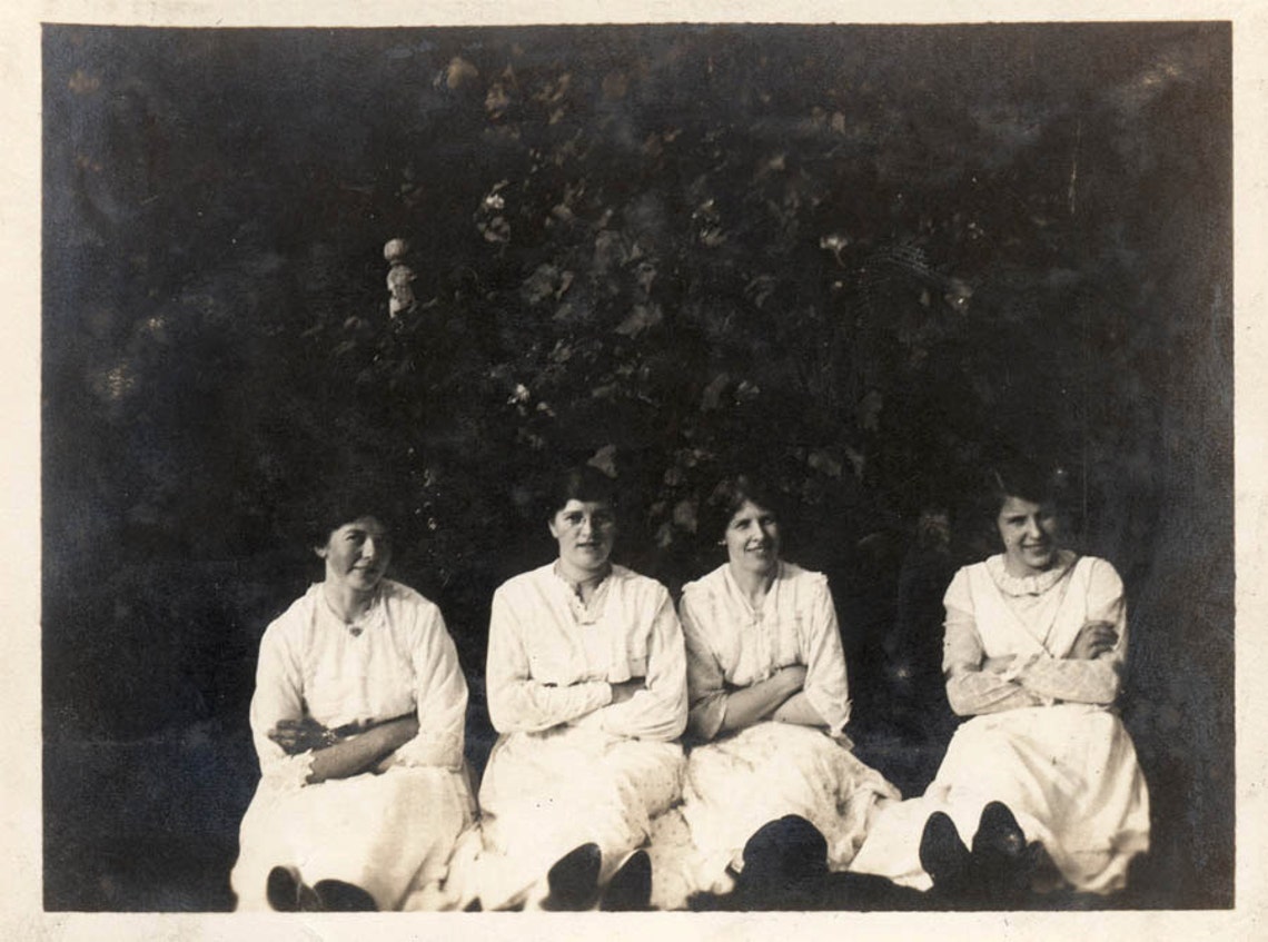 Vintage Photo 1920 4 Young Women All Arms Crossed Sit in - Etsy