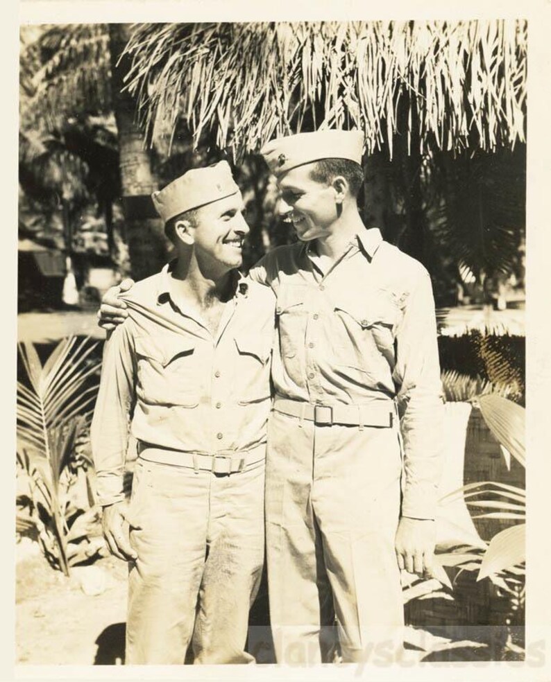 Vintage Snapshot 1944 John & Joseph Pescatore Soldiers Brothers in Arms ...