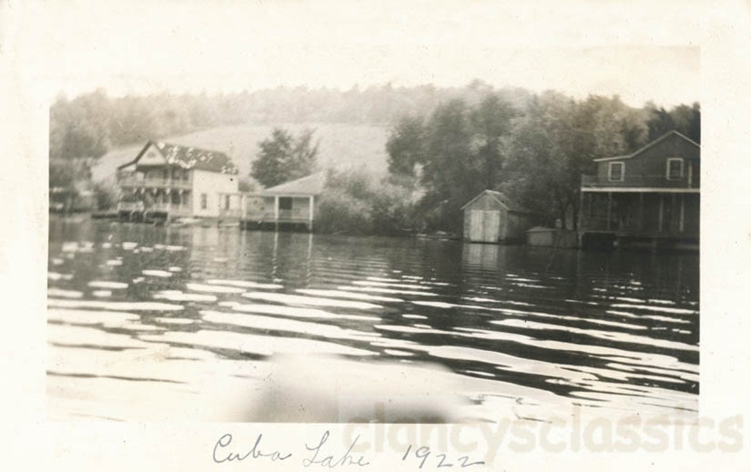 Vintage Photo 1921 Cuba Lake Fancy Cottage on the Water NY 24K - Etsy