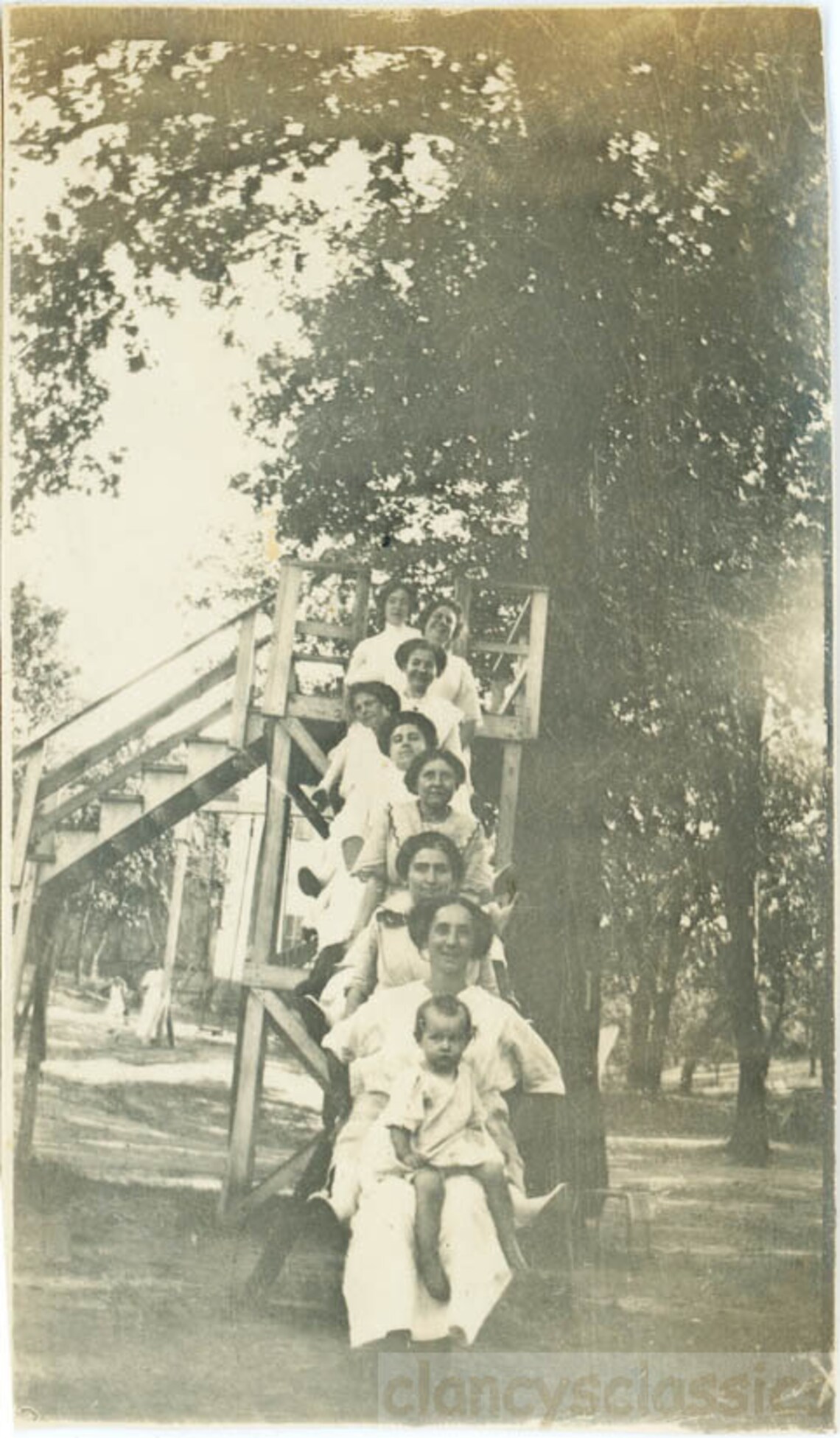 Vintage Photo 1922 Stair Step Women Children Bottom to Top Park Slide33 ...
