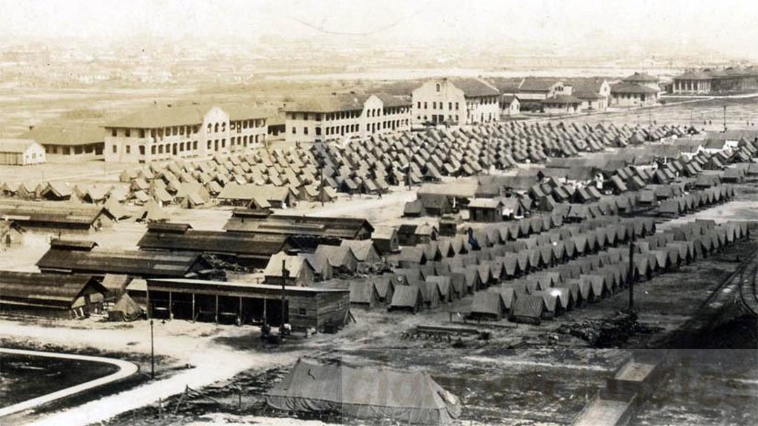 Vintage Photo 1918 Army WW1 Fort Crockett Galveston Texas Tents Pitched ...