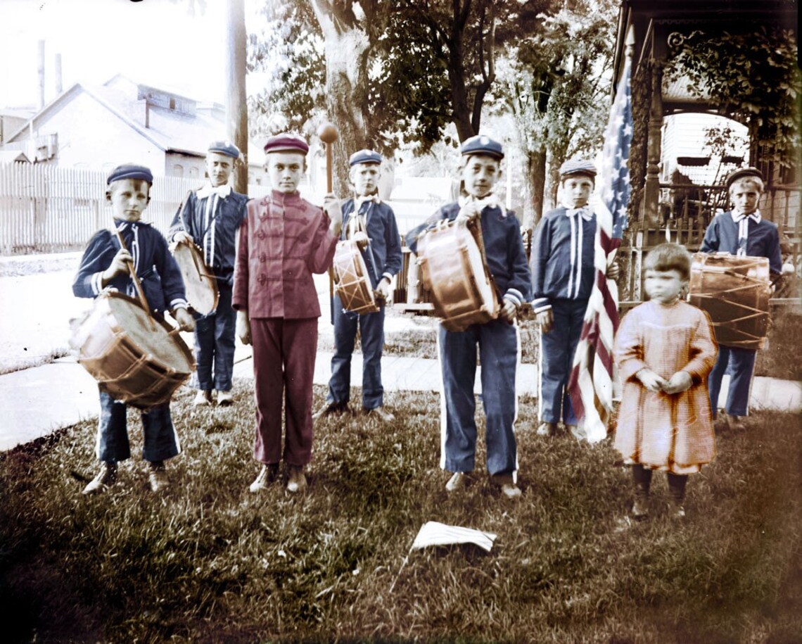 American Patriotic Boys Marching Band Color Photography | Etsy