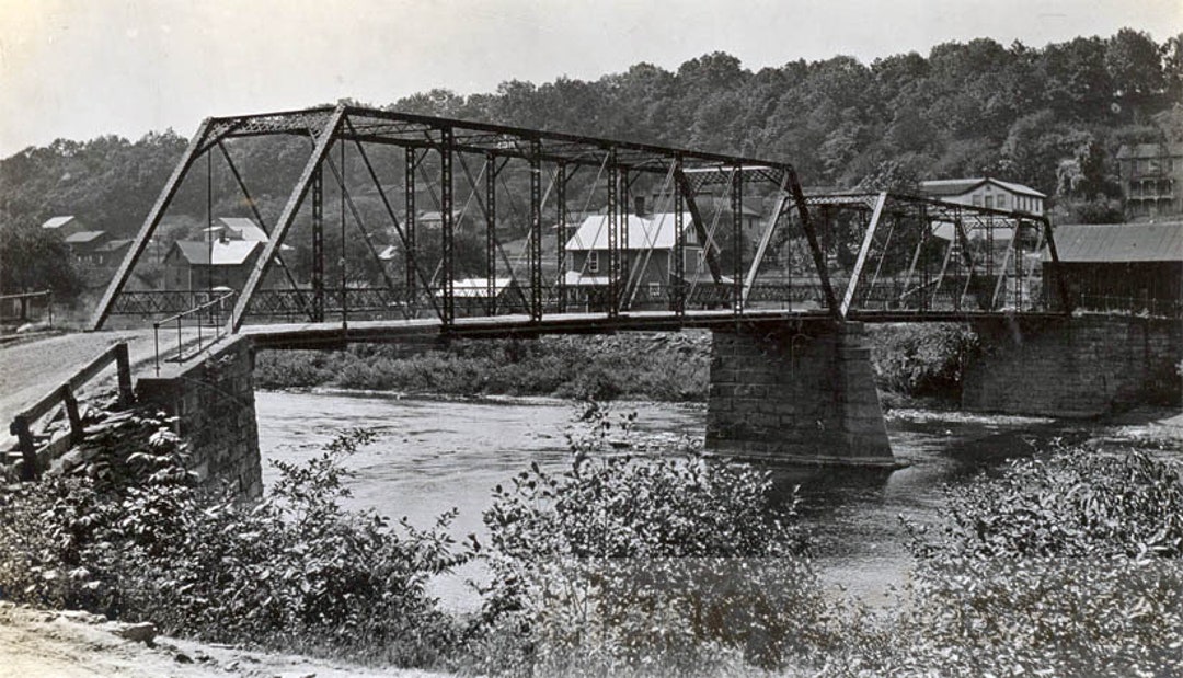 Vintage Photo 1914 Trestle Bridge Over River Ridgway PA RPPC 48 W - Etsy